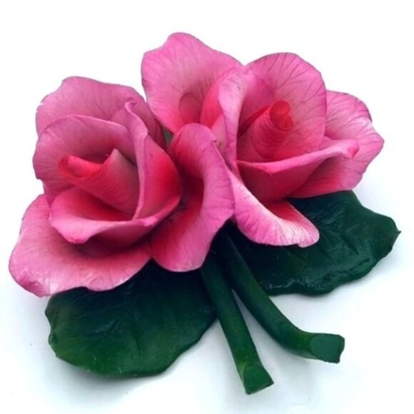 Fabar | Accents | Vintage Fabar Italy Capodimonte Pink Rose Flower ...